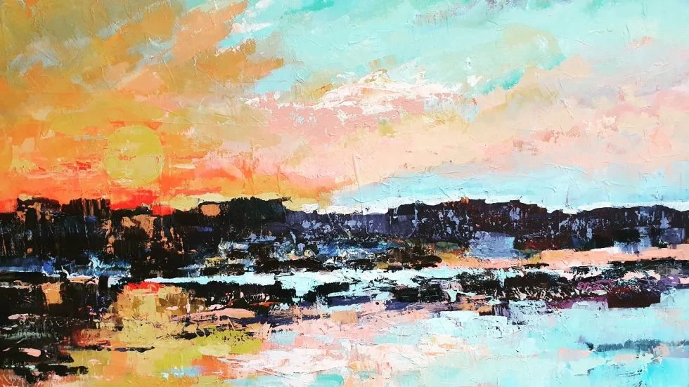 Schilderij Louis Baeten - Sunset 70 x 60 cm - Lijstenmakerij van Antwerpen